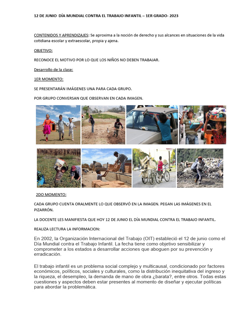 Día Mundial Contra Trabajo Infantil | PDF | Trabajo infantil | Justicia