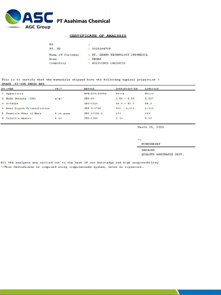 PVC Resin Fj-65r | PDF