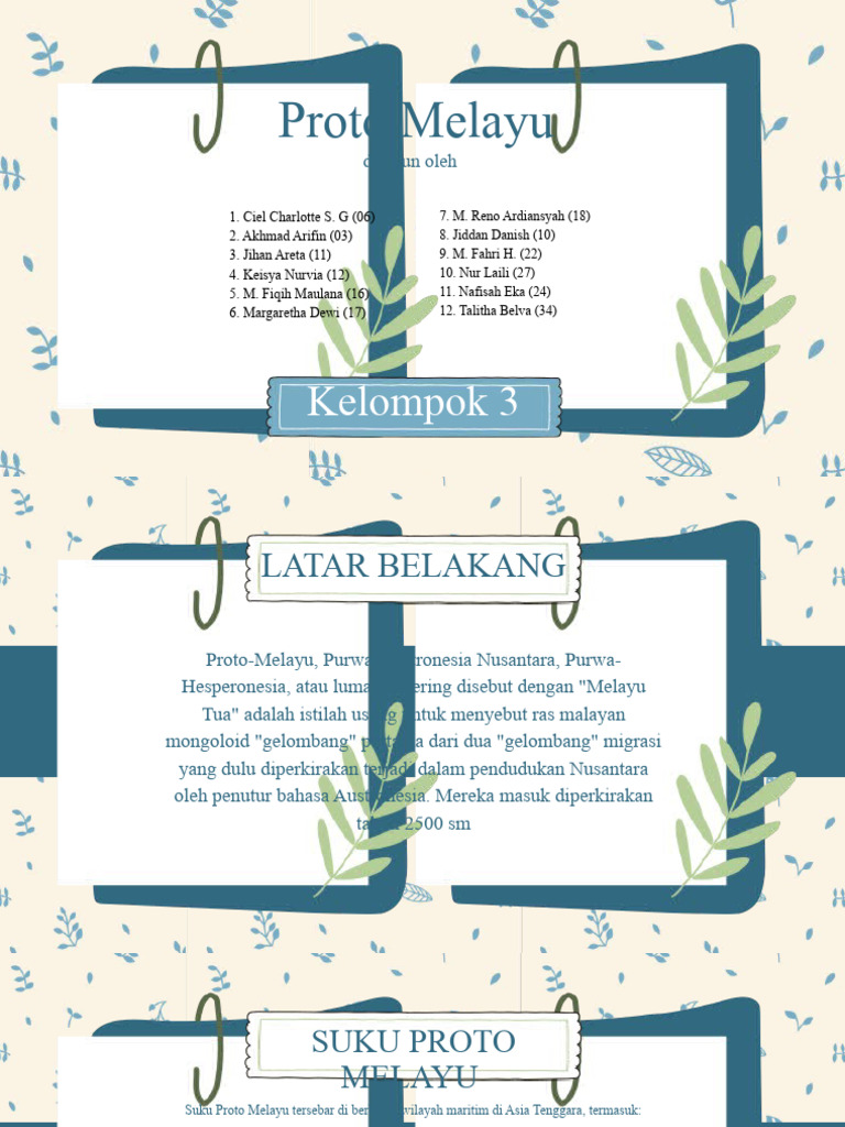Sejarah dan Ciri Suku Proto Melayu | PDF | Sejarah