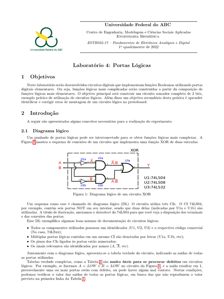 FEAD Lab04 Portas Logicas | PDF | Circuitos eletrônicos | Engenharia ...