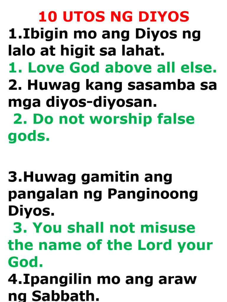 10 Utos Ng Diyos | PDF