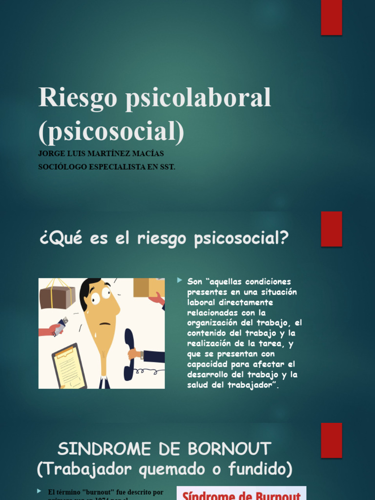 Riesgo Psicolaboral (Psicosocial) | PDF | Burnout ocupacional | Mente