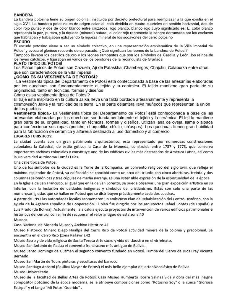 Trabajo Brayan Historia de Potosi | PDF