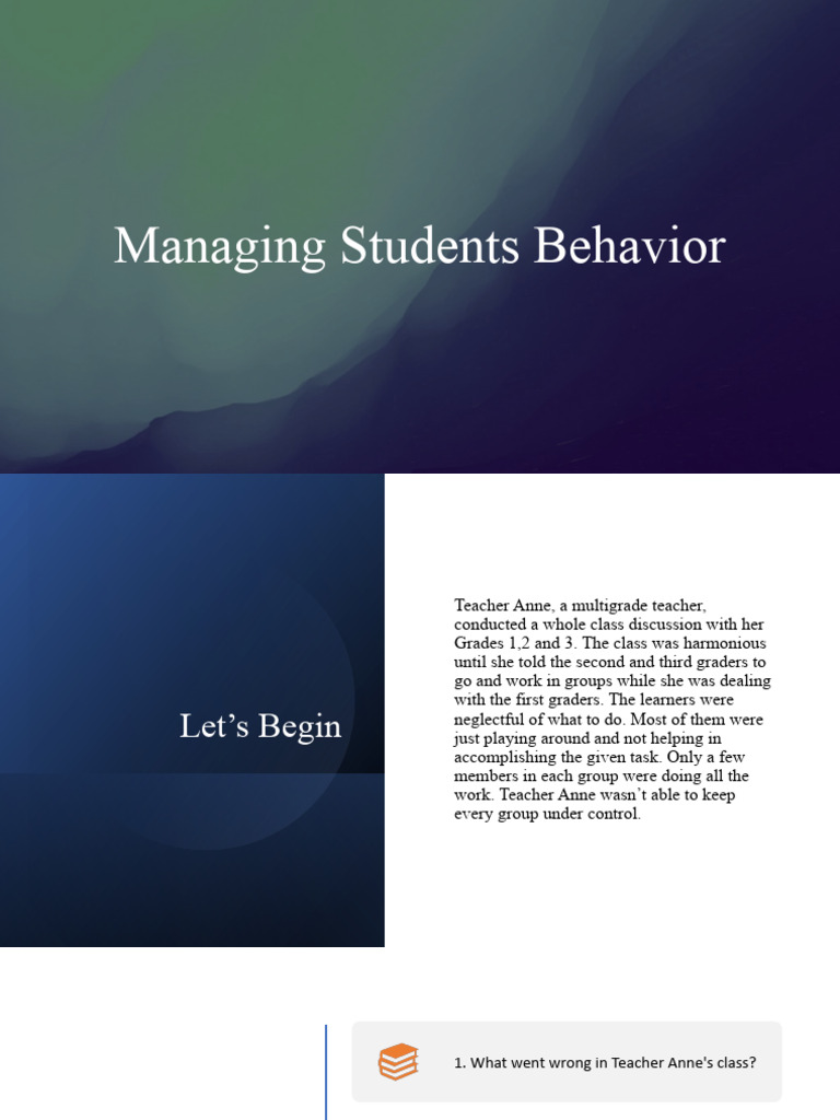 Effective Classroom Behavior Management | PDF | Learning | Classroom ...