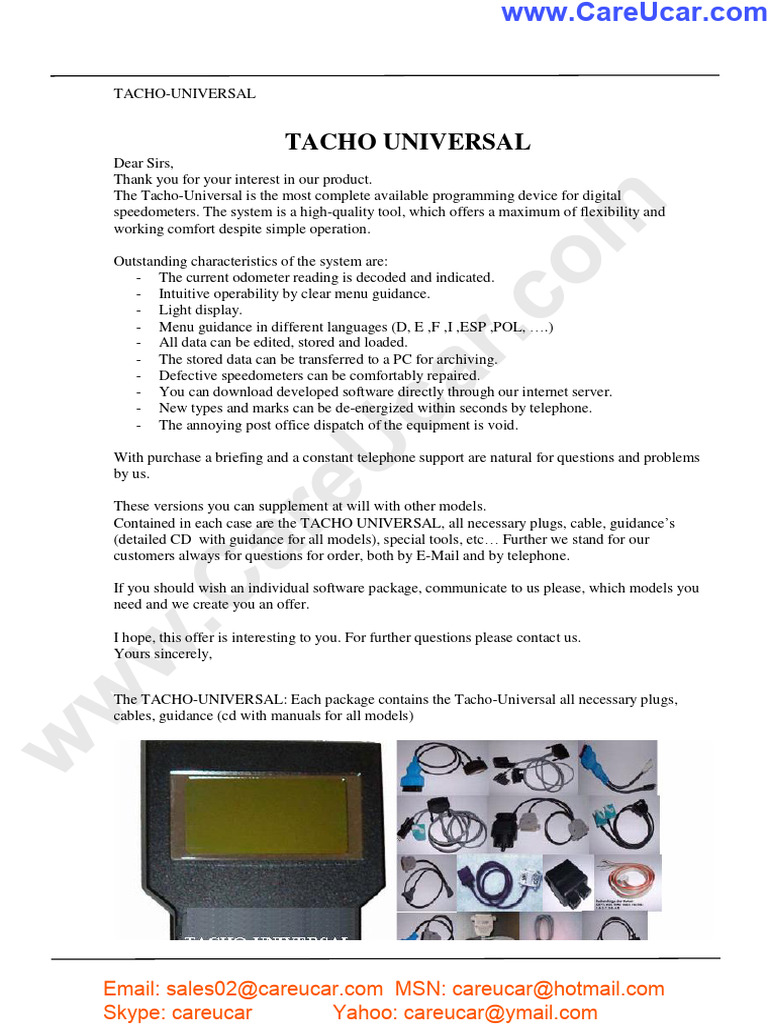 Tacho Pro U2008 Vehicle List | PDF | Computer Engineering | Software