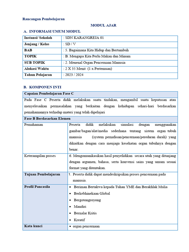 Modul Ajar Observasi | PDF | Kesehatan Holistik | Sains & Matematika