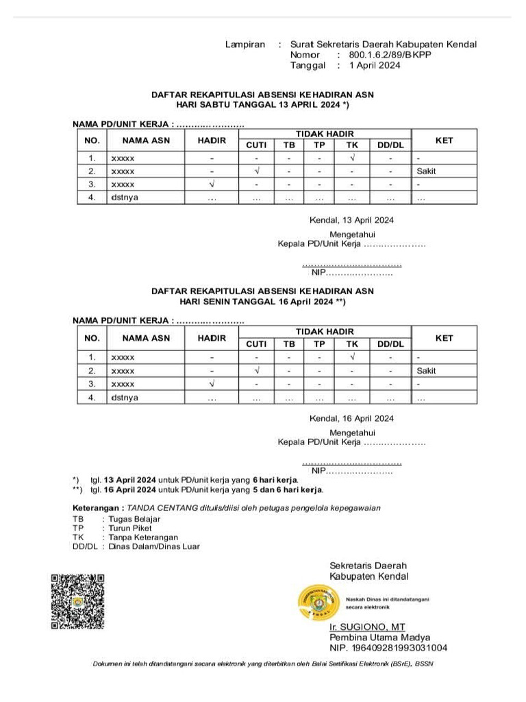 Absen 16 April 2024 | PDF