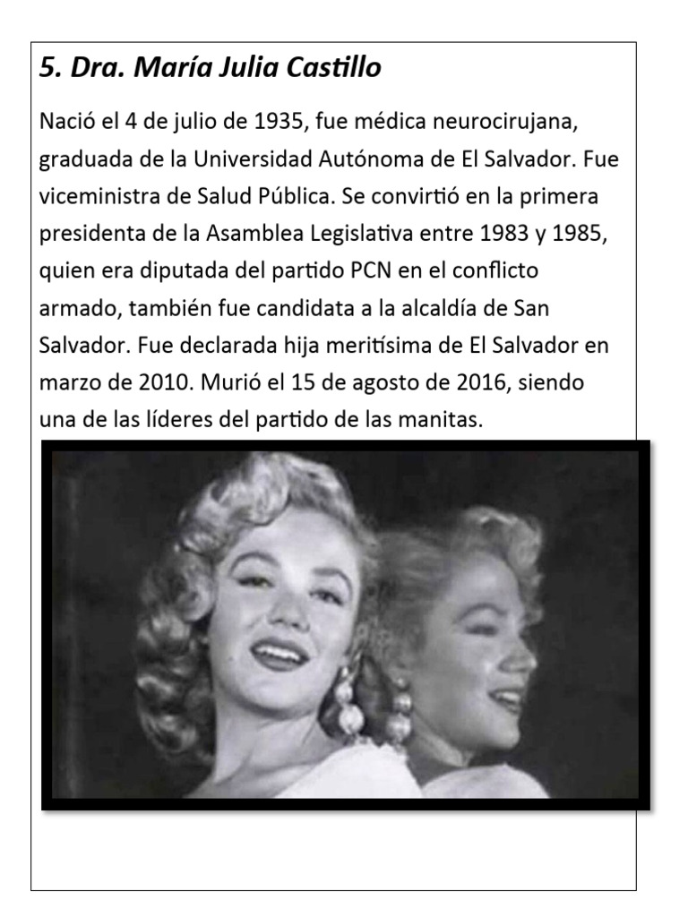 7 Biografias de Mujeres Salvadoreñas | PDF | El Salvador