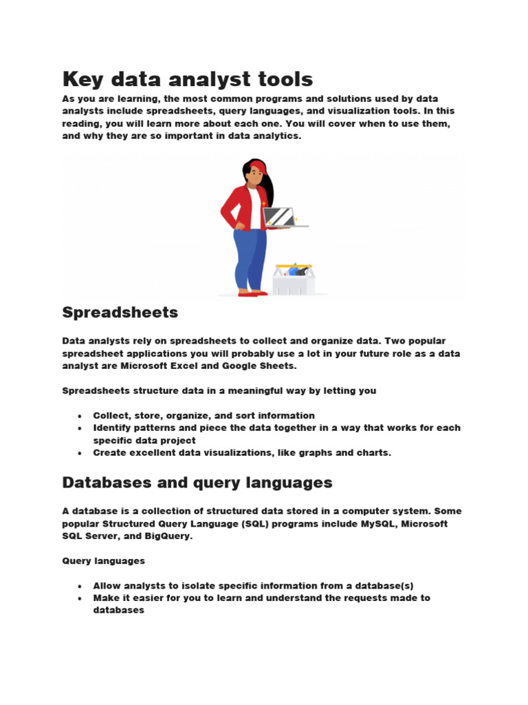 Key Data Analyst Tools | PDF