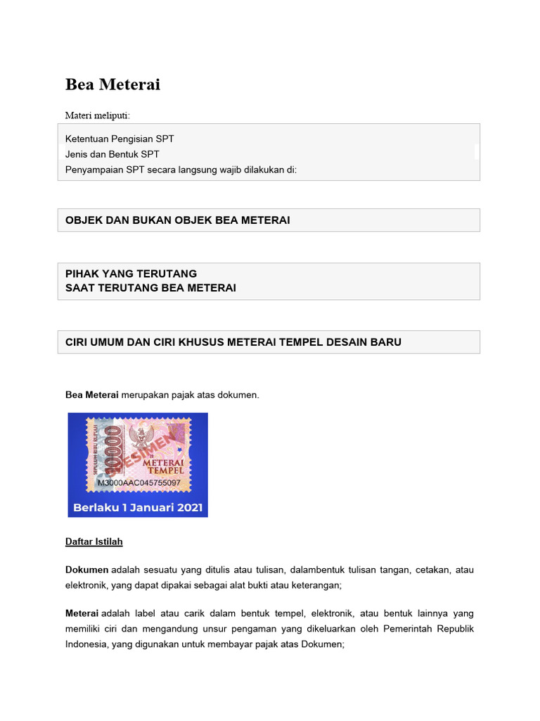 8 Bea Meterai Ok | PDF