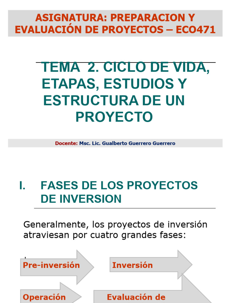 2 Tema 2 Ciclo Estruct De Proyectos Pdf Estudio De