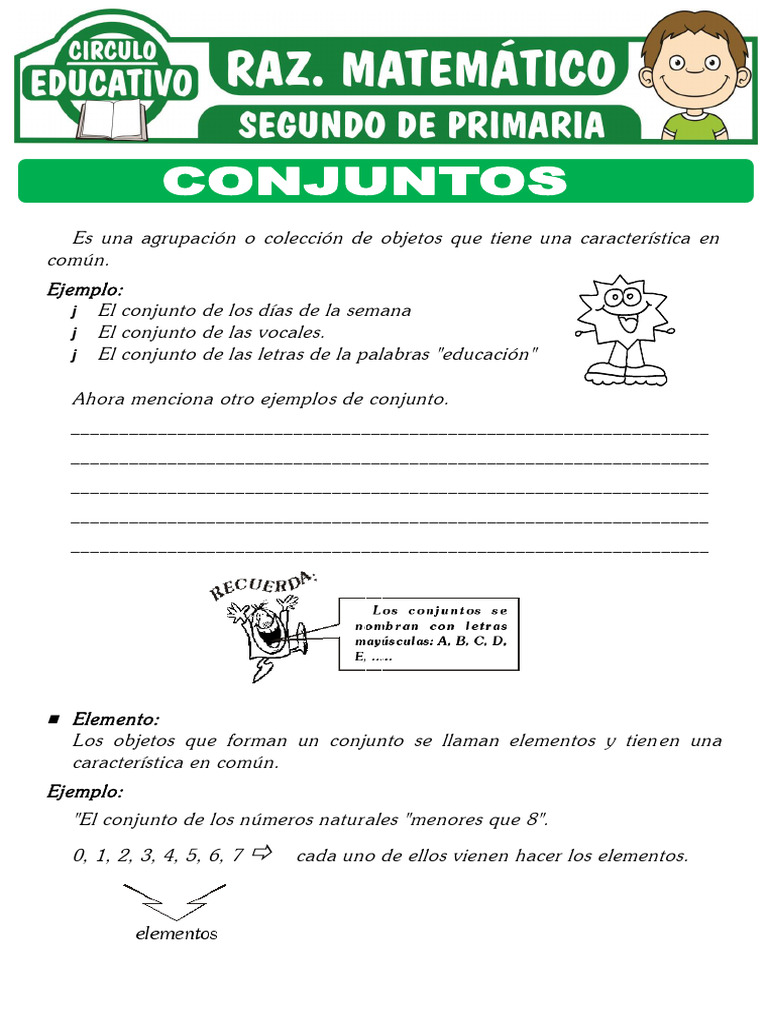 Conjuntos Para Segundo de Primaria | PDF | Conjunto (Matemáticas)