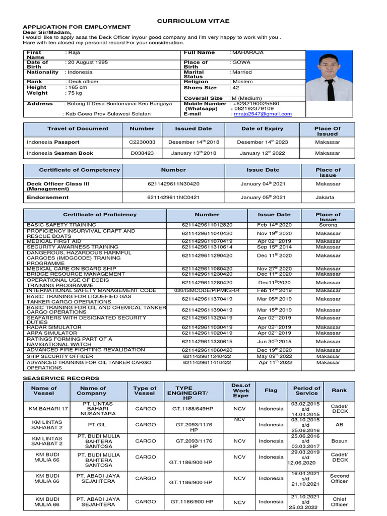 Cv Maharaja Terbaru 2023 Pdf Water Transport Ships