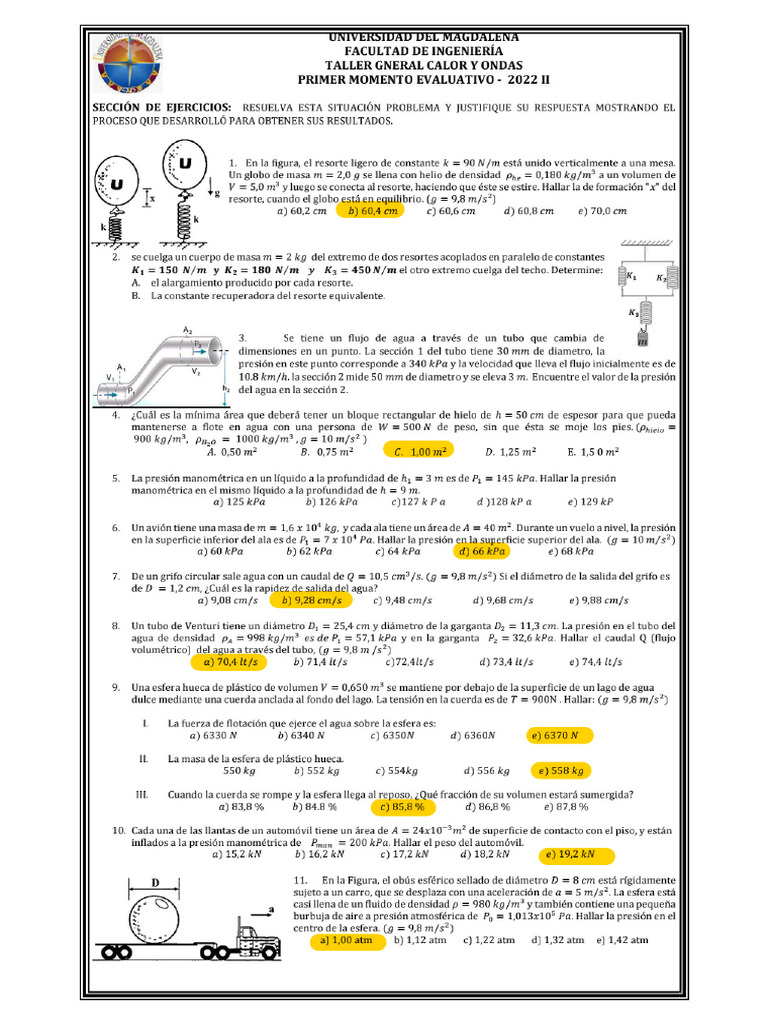 Taller Primer Momento Calor y Ondas | PDF
