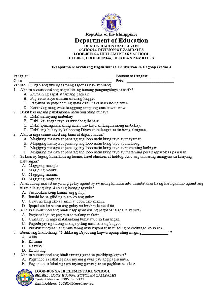 PT - Esp 4 - Q4 | PDF