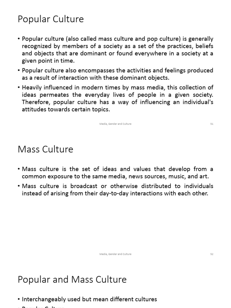 FYBAMMC MGC Unit I - Popular Culture | PDF | Popular Culture | Human ...