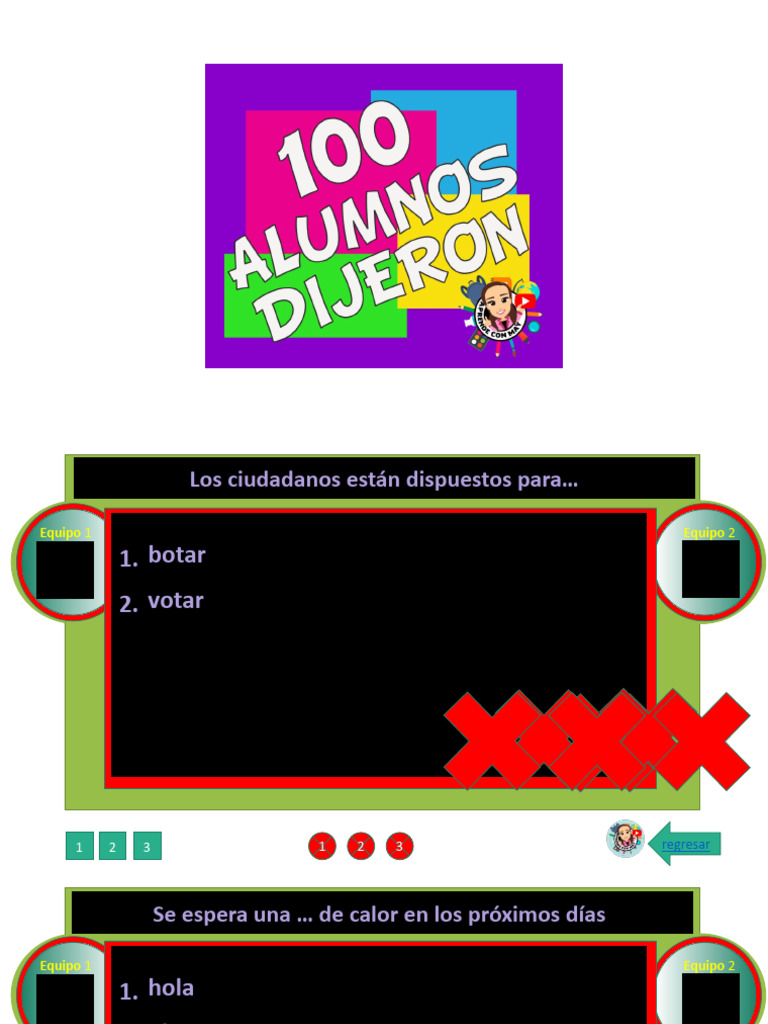 Juego 100 Alumnos Dijeron palabras homofonas | PDF