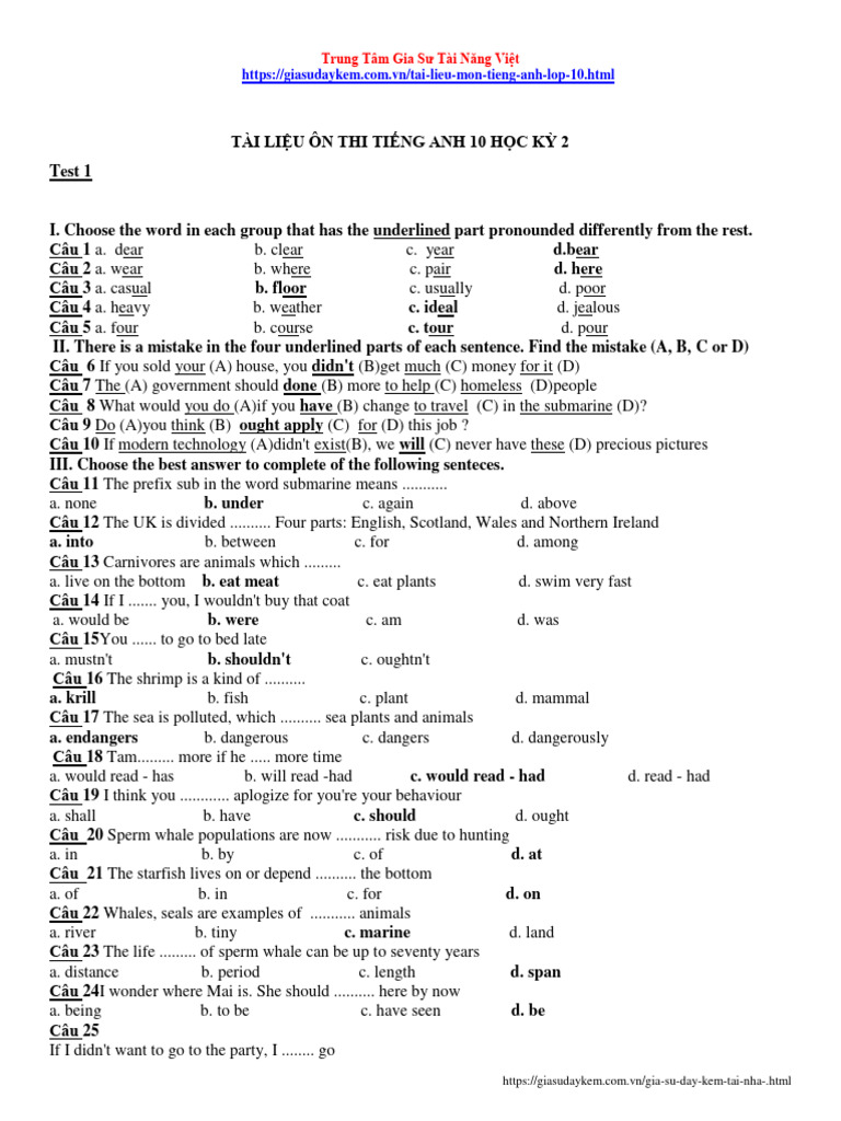Tai Lieu On Thi Tieng Anh 10 Tai Lieu Onthi Tieng Anh 10 | PDF | Fifa World Cup | Nuclear Power