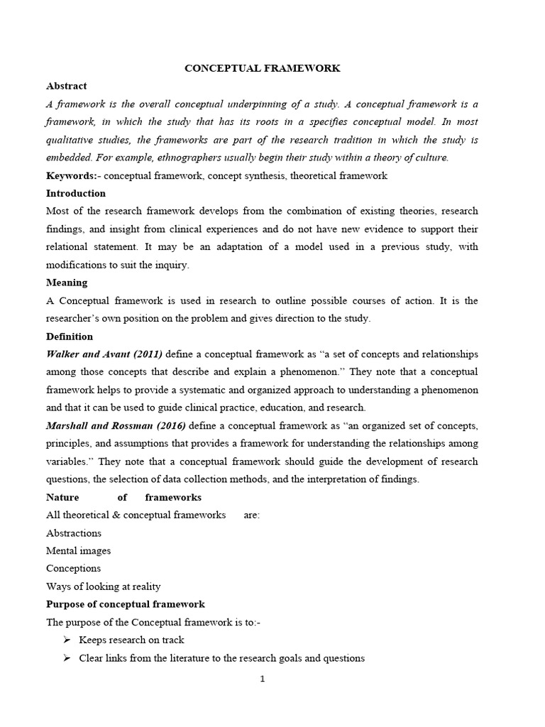 Conceptual Framework. | Download Free PDF | Methodology | Concept