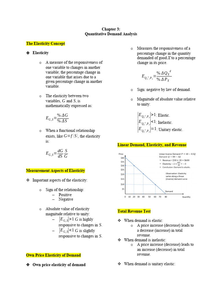 Chapter 3 Quantitative Demand Analysis | PDF | Coefficient Of ...