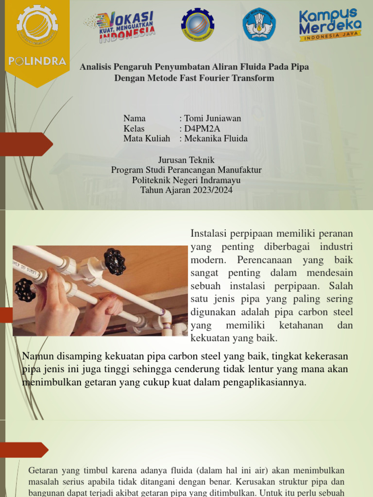 Analisis Pengaruh Penyumbatan Aliran Fluida Pada Pipa | PDF