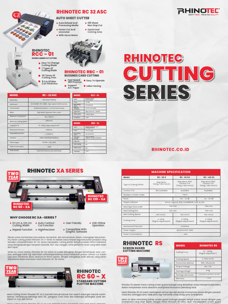 Brosur Rhinotec Cutting Machine Plus Bep | PDF | Computer Hardware ...