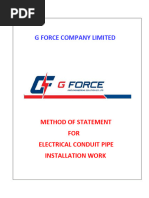 Method Statement For GI & PVC Conduit Installation Including ...