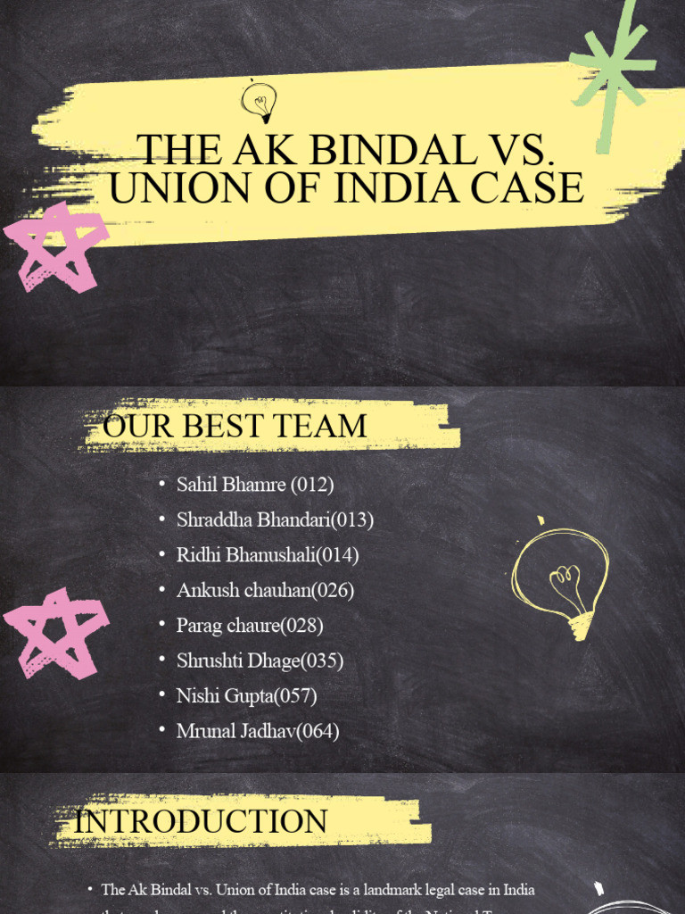 Ak Bindal vs. Union of India Case Overview | PDF | Supreme Court Of ...