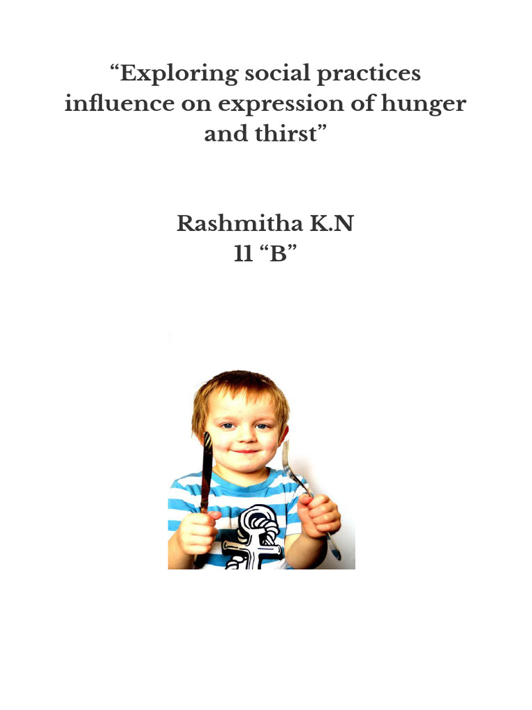 Exploring Social Practices Influence On Expression of Hunger and Thirst ...