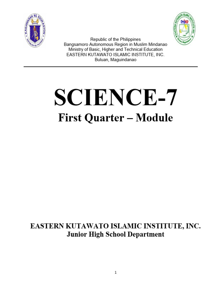 SCIENCE 7 1st Quarter | PDF | Mixture | Chemical Elements