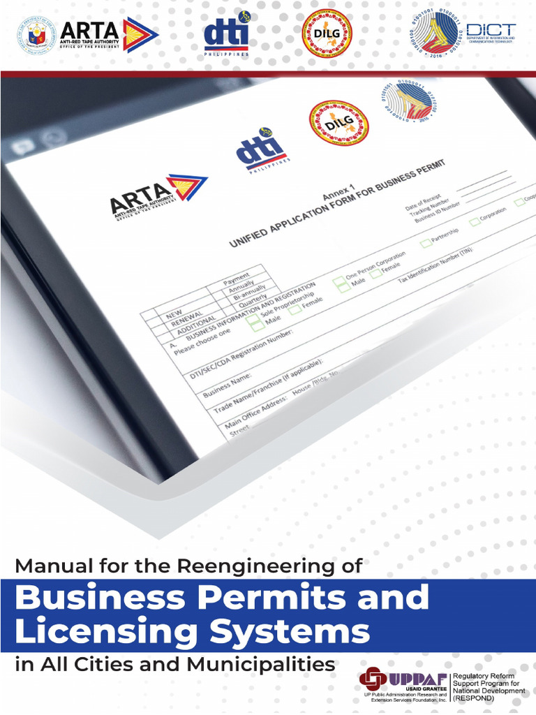 Manual For The Reengineering of Business Permits and Licensing Systems ...