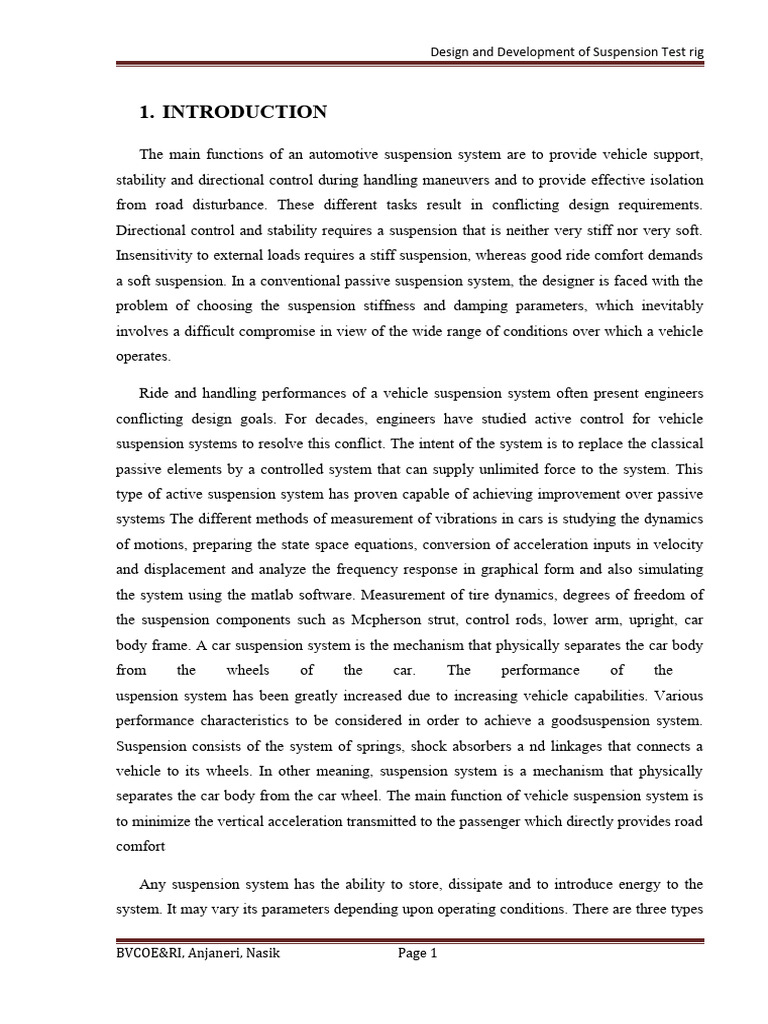Suspension Test-Rig Project Report | PDF | Simulation | Mechanical ...