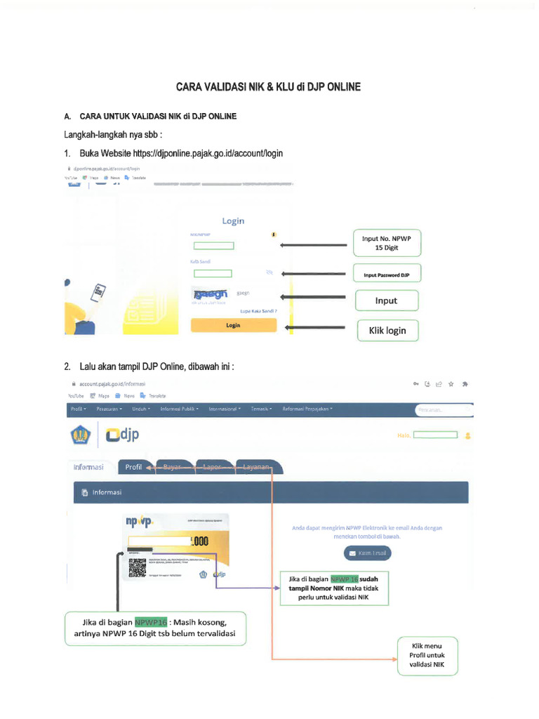 CARA PEMADANAN NIK dengan NPWP | PDF