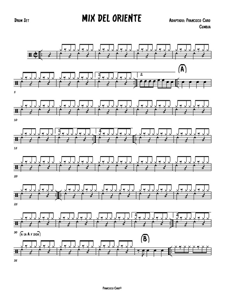 MIX DEL ORIENTE - Drum Set | PDF