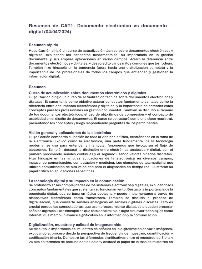 Diferencias entre documentos digitales y electrónicos | PDF | Conversor ...