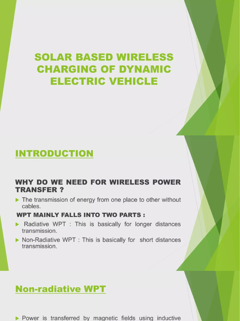 Solar Based Wireless Charging of Electric Vehicle | PDF