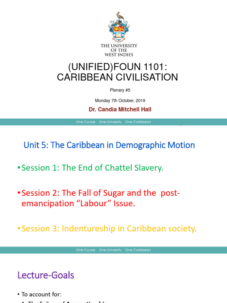 Caribbean Civilisation Lecture 5 | PDF | Slavery | Abolitionism
