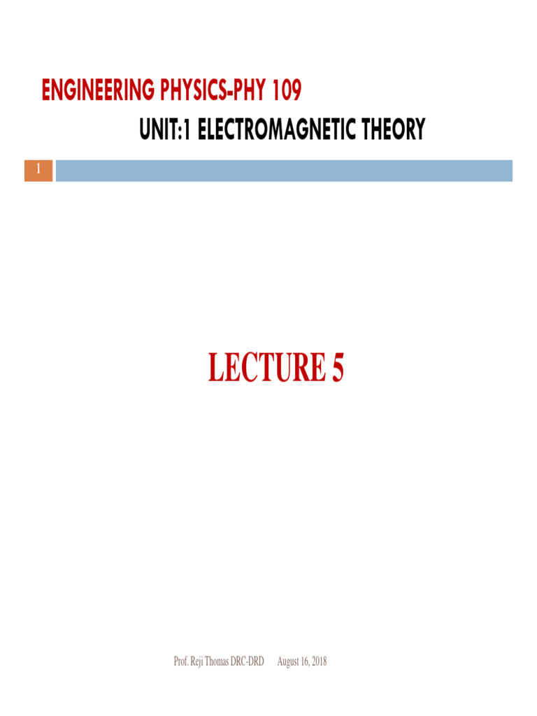 Unit - 1 - EM - Theory - Lecture 5 | PDF | Euclidean Vector | Divergence Unit - 1 - EM - Theory - Lecture 5 | PDF | Euclidean Vector | Divergence