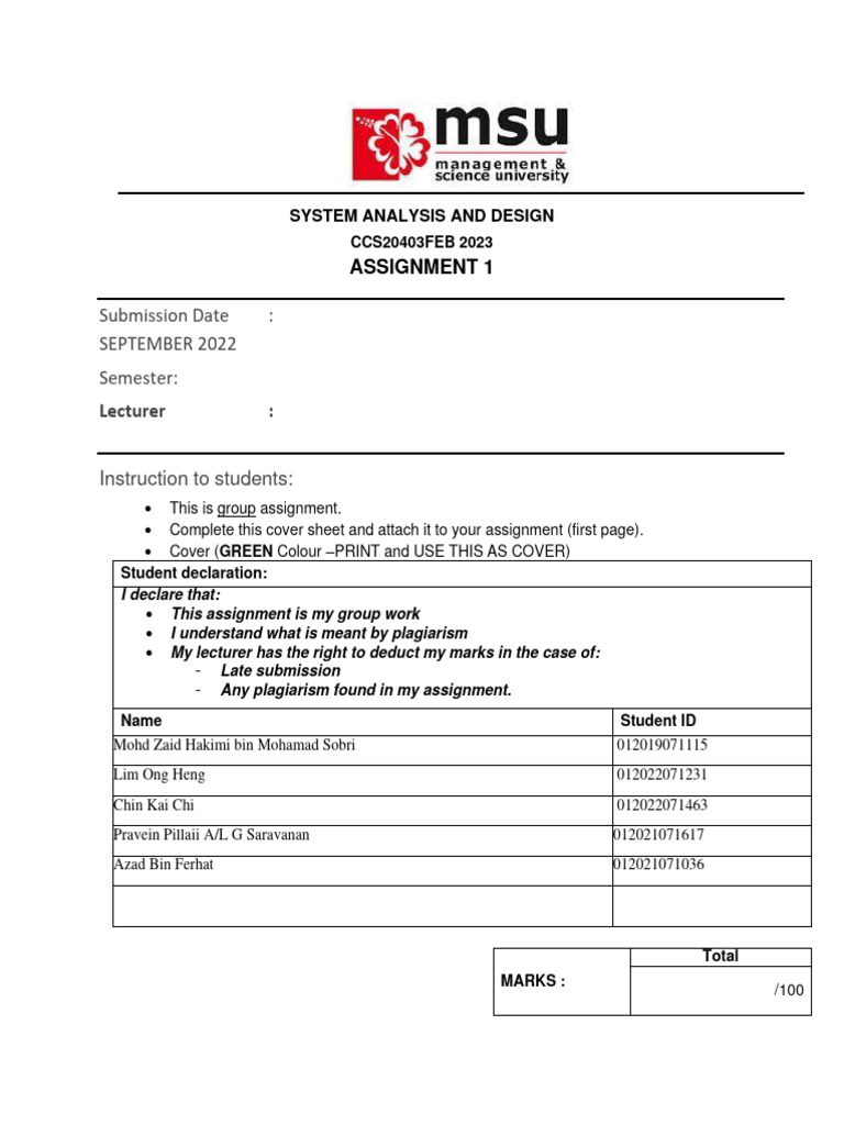 Sad Assignment 1 Pravein Pillaii Al G Saravanan 012021071617 | PDF | Point Of Sale | Databases