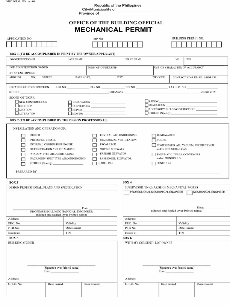 Mechanical Permit | PDF