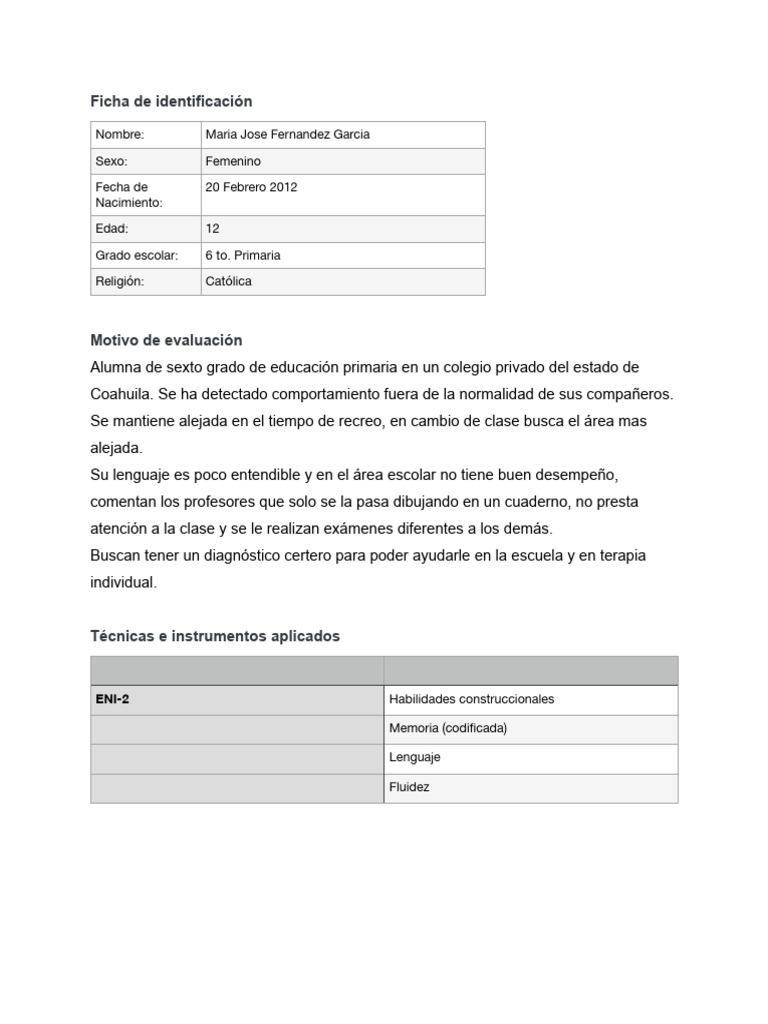 Aplicacion ENI | PDF | Educación de la primera infancia | Manual Diagnóstico y Estadístico de ...