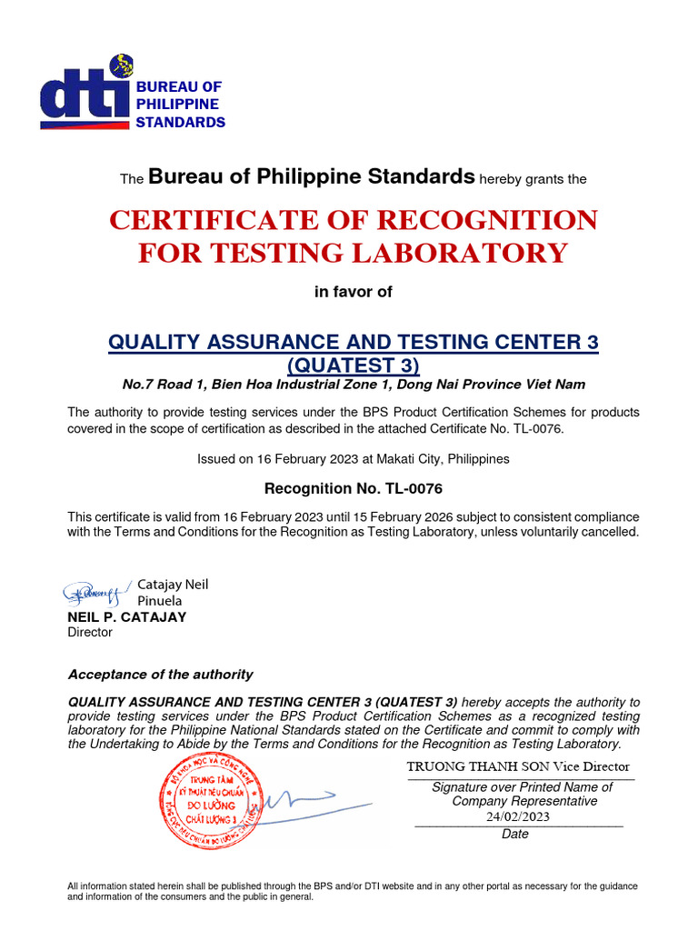 Certificate of Philippines | PDF