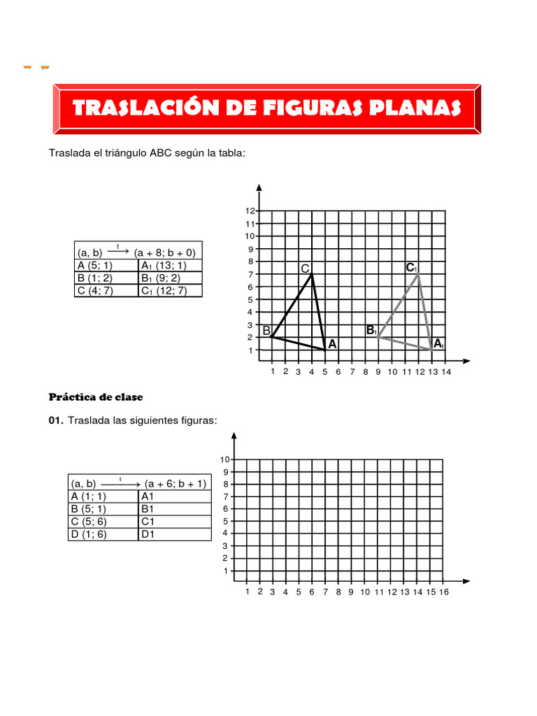 Ejercicios de Traslacion de Figuras Planas | PDF | Geometría | Geometría euclidiana