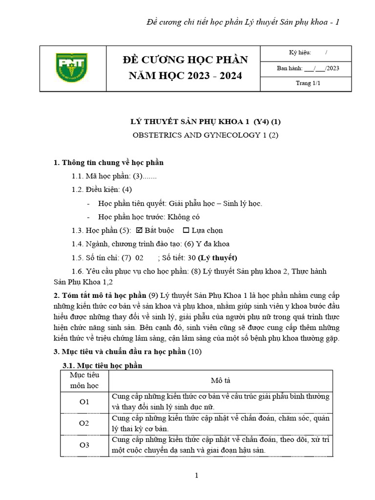 ĐCCT Y4 LT - SPK.1 | PDF