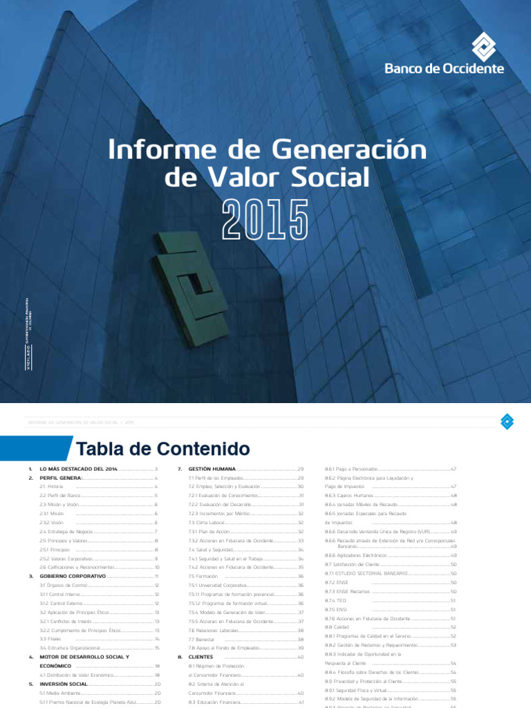 Balance Generacion de Valor Social 2015 | PDF | Bancos | Economias