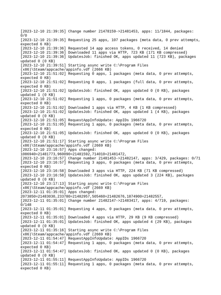 Steam App Update Logs | PDF | Internet Protocols | Internet Standards