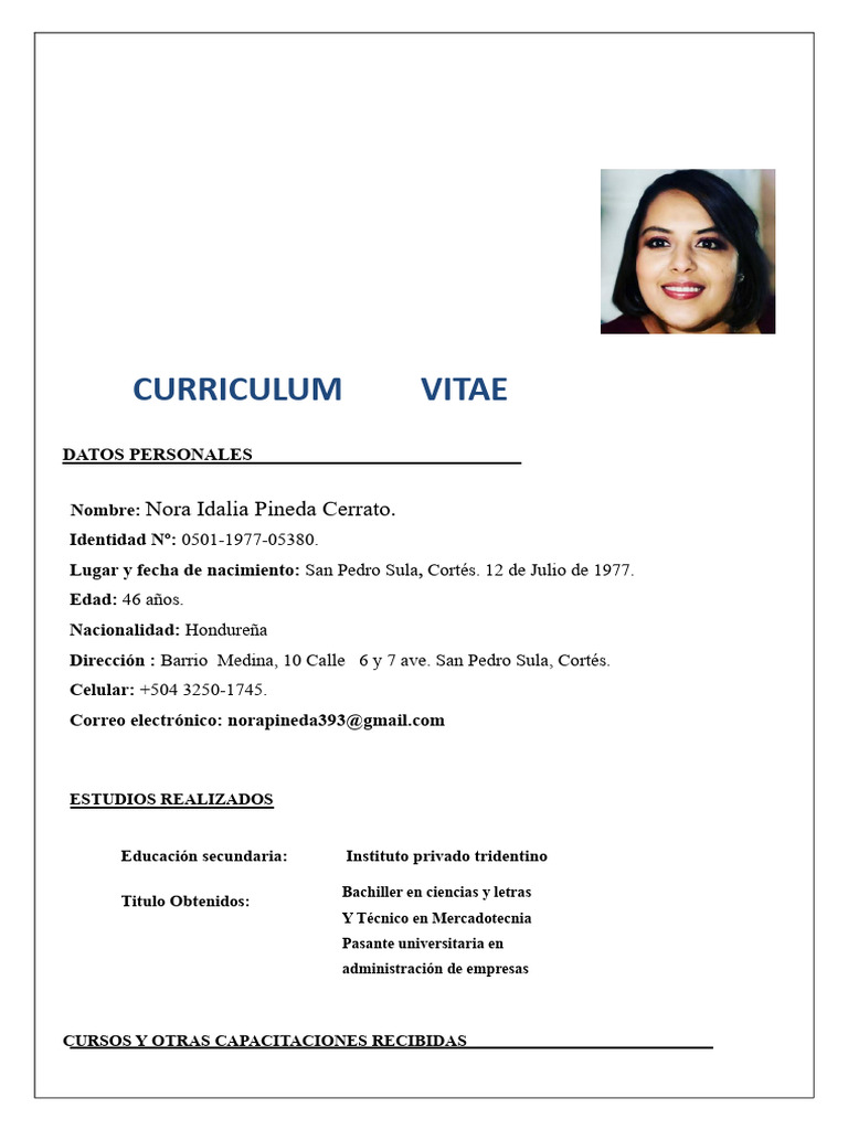 Curriculum Nora Pineda | PDF | Ciencias sociales