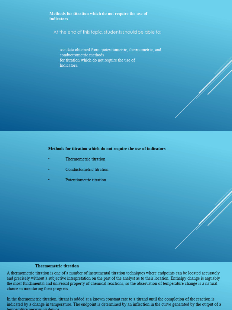 Method of Tritation Without Indicators | PDF | Titration | Chemistry