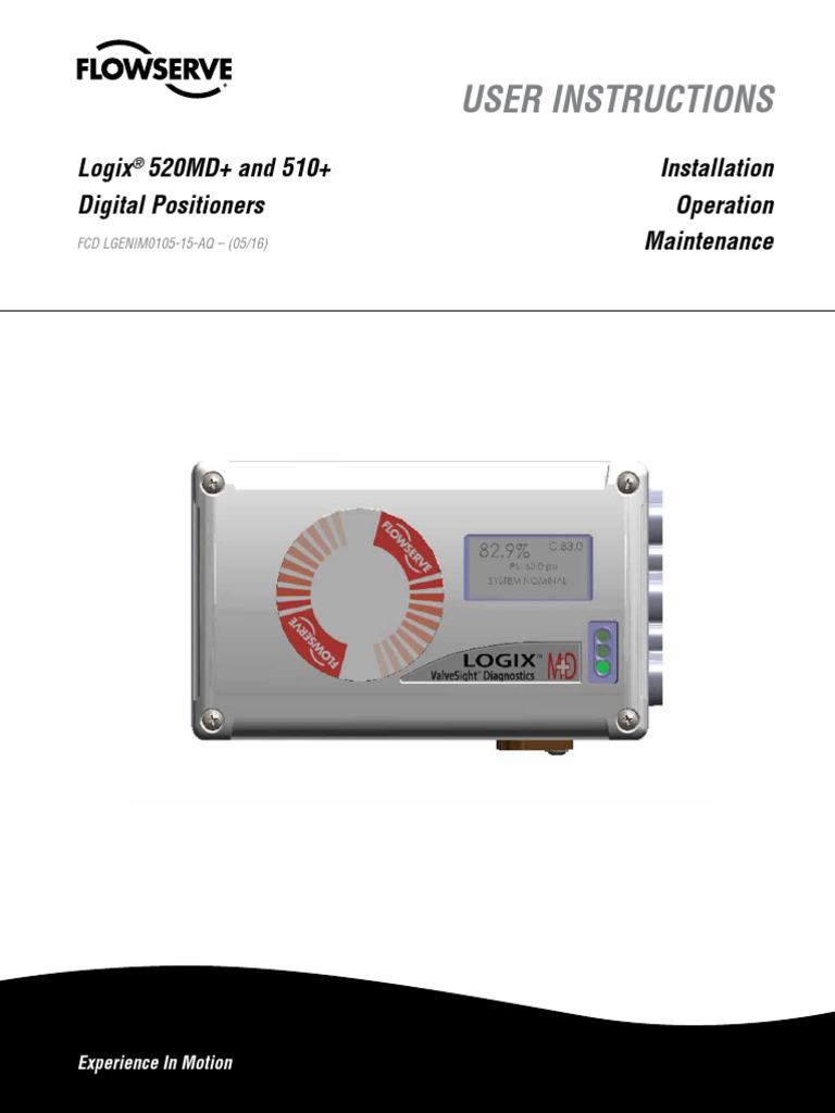 Flowserve+Logix+520MD +510 +IOM | PDF | Actuator | Valve