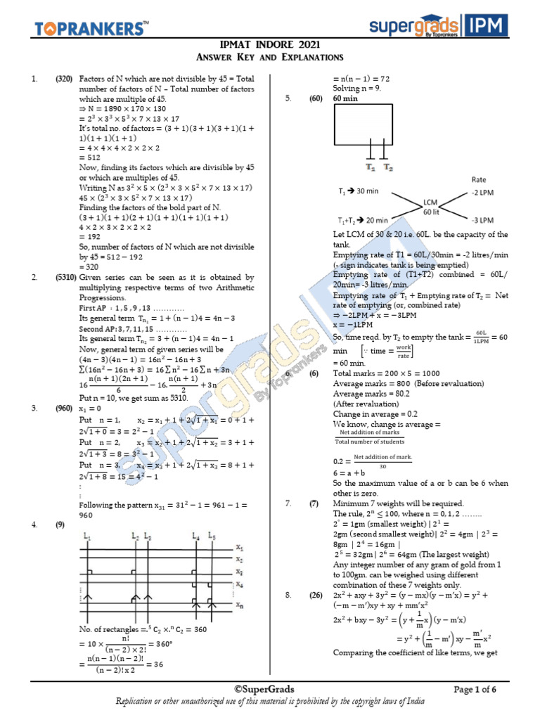 Ipmat Indore 2021 Solution | PDF | Verb